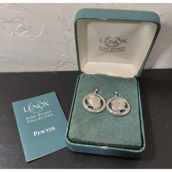 Lenox | Jewelry | Vintage Lenox Kirk Stieff Pewter Earrings Iris ...
